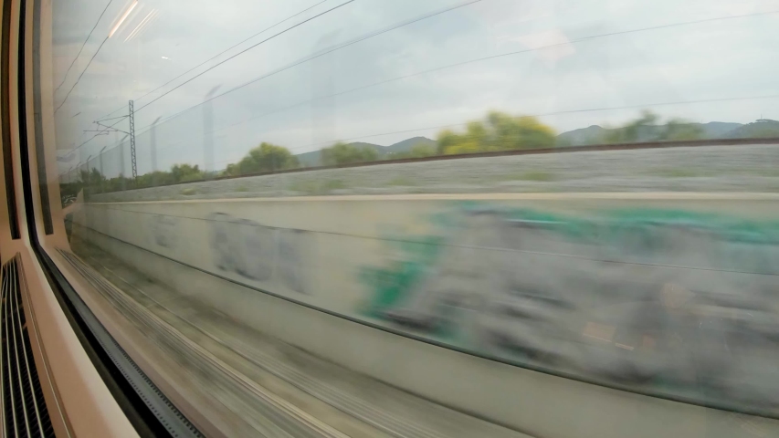 view train window spanish high speed Stock Footage Video (100% Royalty ...