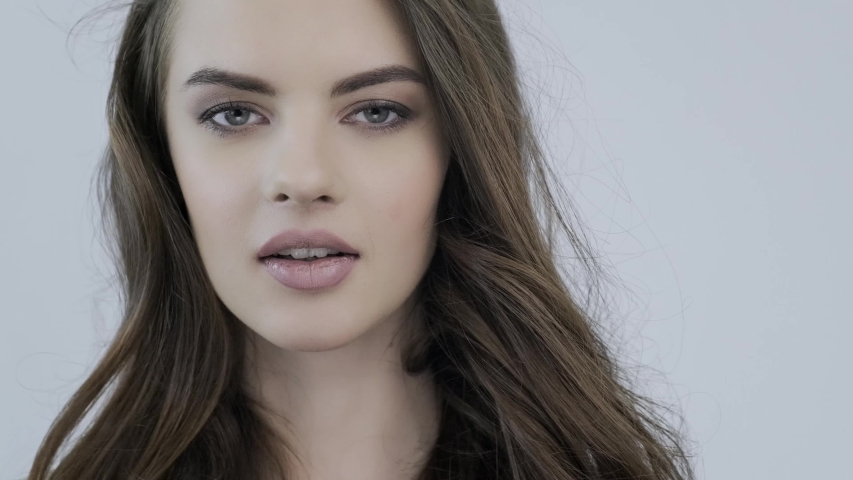 4k footage closeup face young woman Stock Footage Video (100% Royalty ...