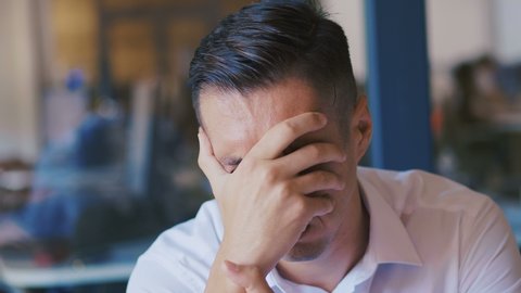 woman hardly breathing feeling squeezed pain Stock Footage Video (100% ...