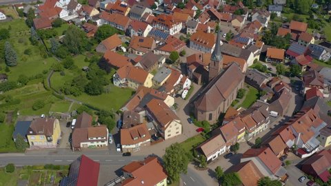 Aerial View Village Mudau Germany Camera Stock Footage Video (100% ...
