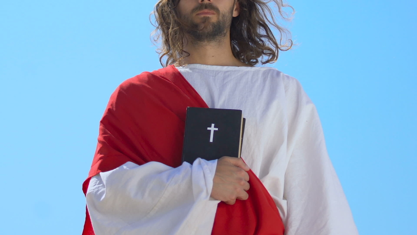 Jesus Impersonator in Robe and Stock Footage Video (100% Royalty-free ...