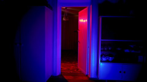 Red Light Flickers Empty Room Crime Stock Footage Video (100% Royalty ...