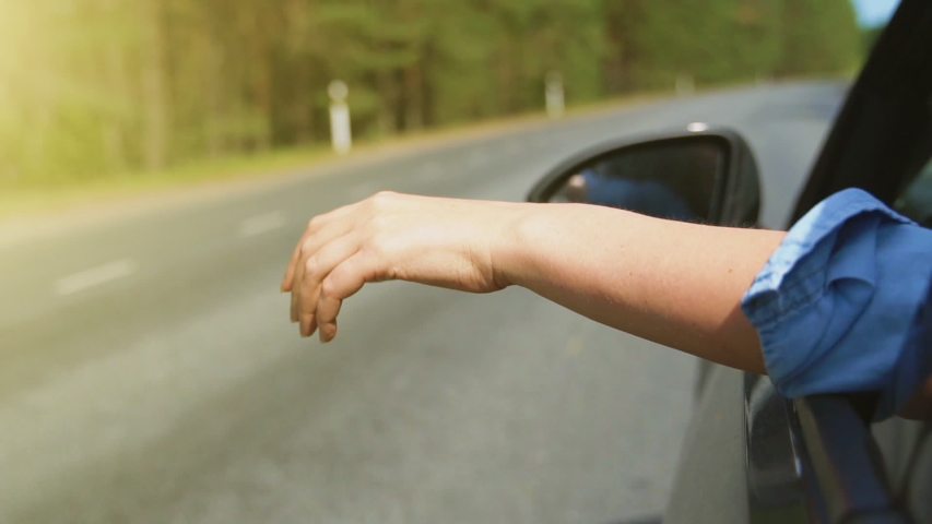 woman's hand outside car window summer Stock Footage Video (100% ...