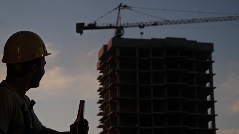 modern container handler carrying large red Stock Footage Video (100% ...