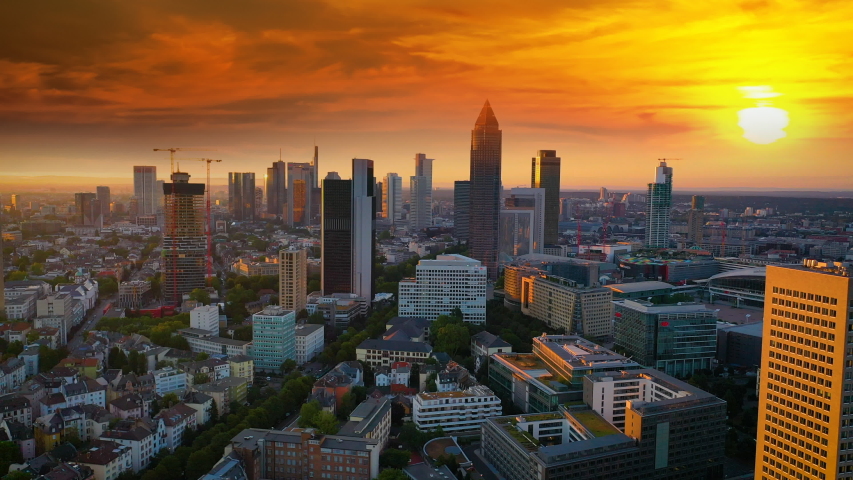Aerial landscape View of the city of Frankfurt image - Free stock photo ...