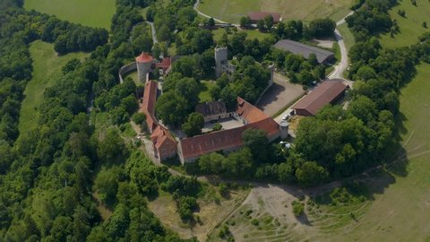 Aerial View Village Igersheim Castle Burg Stock Footage Video (100% ...