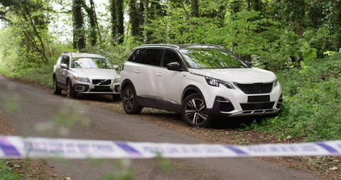 4k Police Tape Marking Scene Accident Stock Footage Video (100% Royalty ...