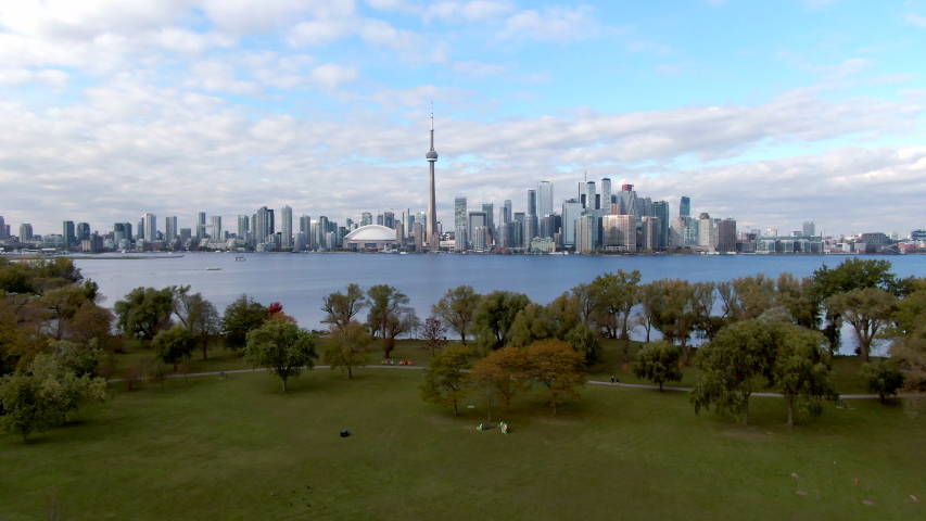 toronto canada aerial view flyover shot Stock Footage Video (100% ...