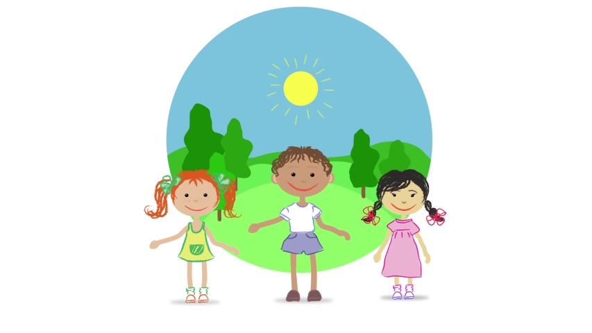 Happy Kids, Animations While. Jumping, Stock Footage Video (100% ...