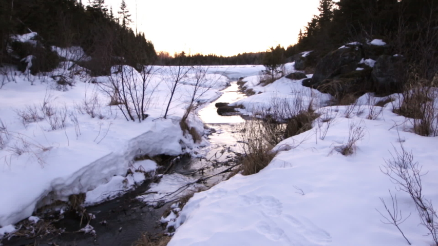 Frozen creek in deep snow image - Free stock photo - Public Domain ...
