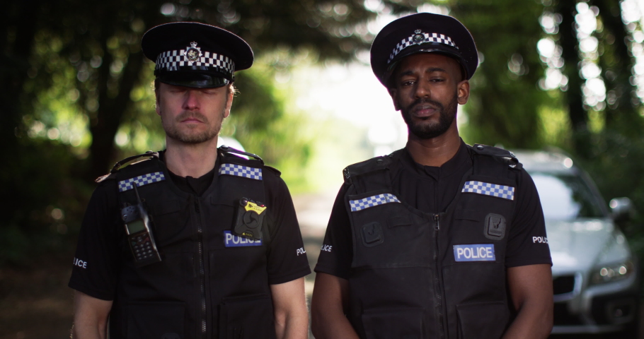 4k Portrait of Serious Police Stock Footage Video (100% Royalty-free ...