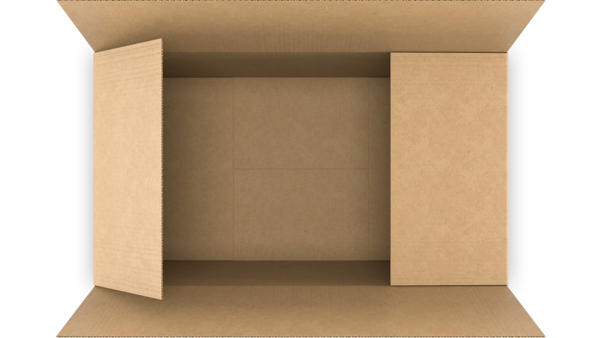 top view cardboard box opening closing Stock Footage Video (100% ...
