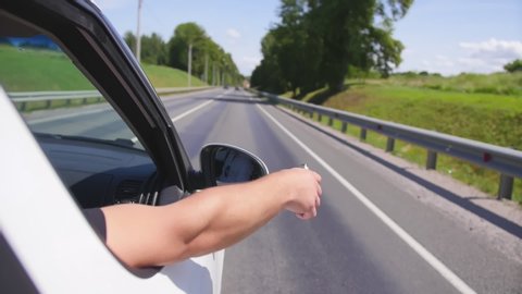 Man Puts His Hand Out Car Stock Footage Video (100% Royalty-free ...