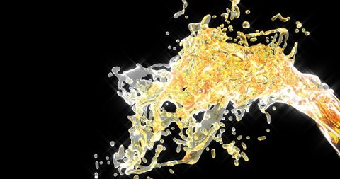 Clear Golden Liquid Stream 3d Realistic Stock Footage Video (100% ...