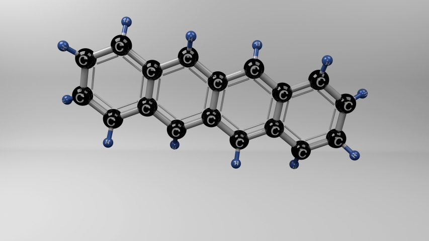Tetracene Molecule. Molecular Structure of Stock Footage Video (100% ...