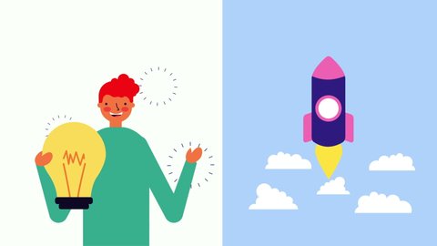 Innovation Launch New Idea Entrepreneurship Startup Stock Vector ...