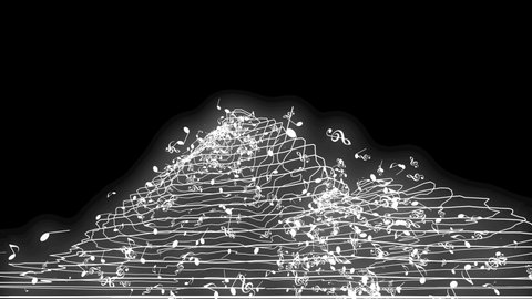 Background Landscape Glowing Musical Notes Loop Stock Footage Video ...