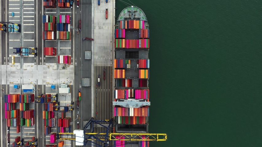 Aerial View Sea Port Container Stock Footage Video (100% Royalty-free ...