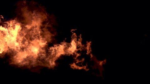 Super Slow Motion Fire Blast Isolated Stock Footage Video (100% Royalty ...