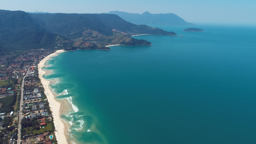 aerial view maresias beach são sebastião Stock Footage Video (100% ...