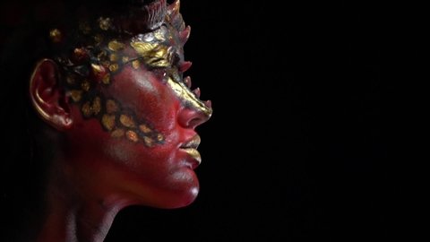 Close Face Female Demon Profile On Stock Footage Video (100% Royalty ...