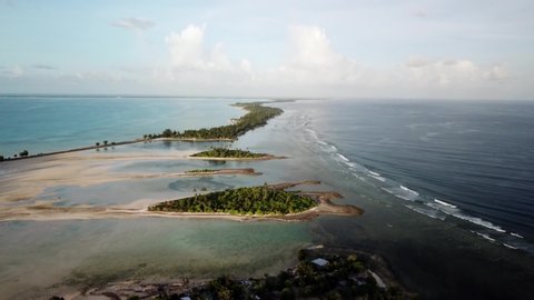Aerial Shot Tarawa Kiribati Islands Stock Footage Video (100% Royalty ...