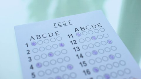 Plus Grade On Test Paper Academic Stock Footage Video (100% Royalty ...