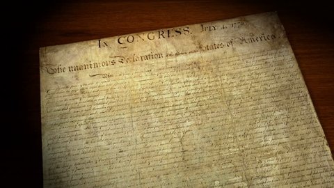 Us Declaration Independence Scroll Reveal Stock Footage Video (100% ...
