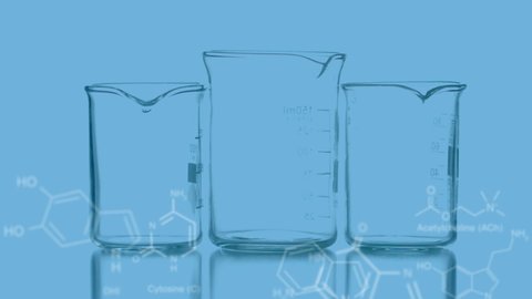 Animation Three Laboratory Beakers Being Filled Stock Footage Video ...