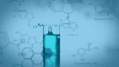 Animation Laboratory Beaker Falling Blue Liquid: วิดีโอสต็อก (ปลอดค่า ...