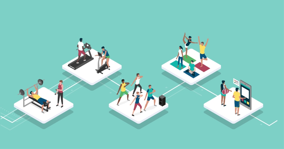 young happy people practicing sports together Stock Footage Video (100% ...