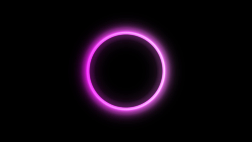 glowing pink circle on black background Stock Footage Video (100% ...