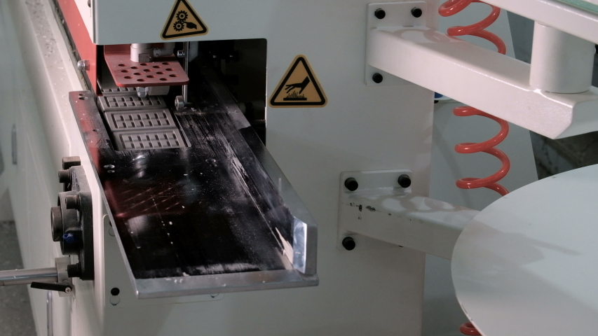 machine edging chipboard parts men's hands Stock Footage Video (100% ...