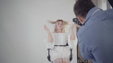 Backstage Photo Shoot Famous Professional Photographer Stock Footage ...