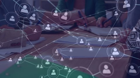 Animation Moving Network Connections Busy Office Stock Footage Video ...