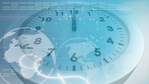 Animation Fast Moving Clock Globe Spinning Stock Footage Video (100% ...