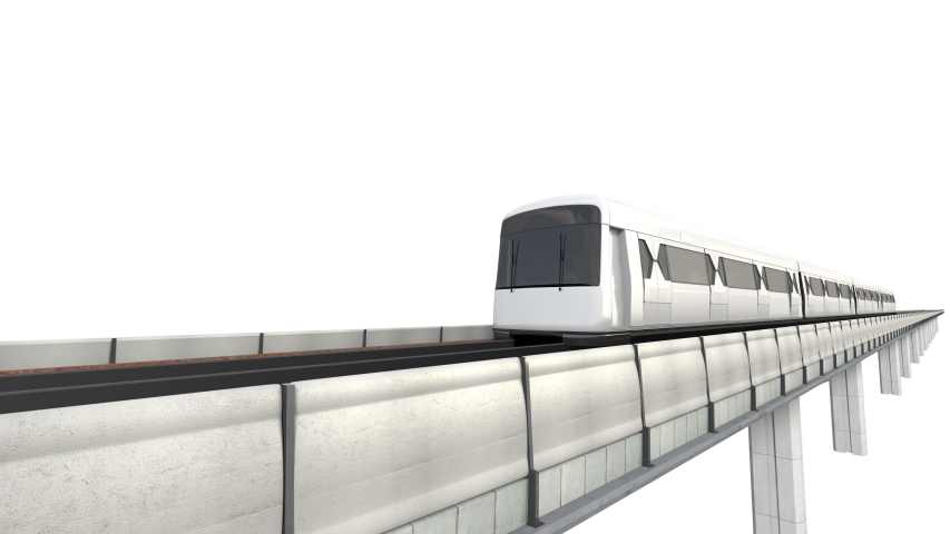 perspective view sky train railway isolated Stock Footage Video (100% ...