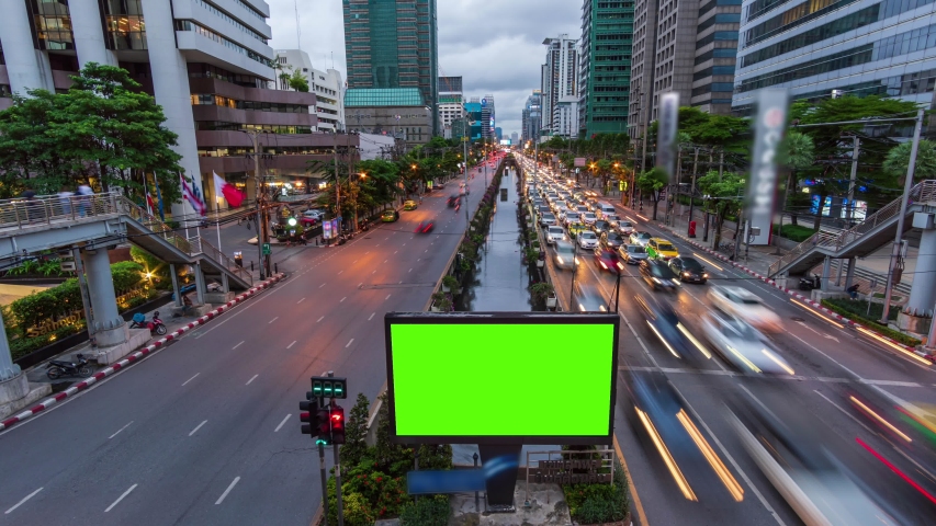4k Time Lapse: Billboard Green Stock Footage Video (100% Royalty-free ...
