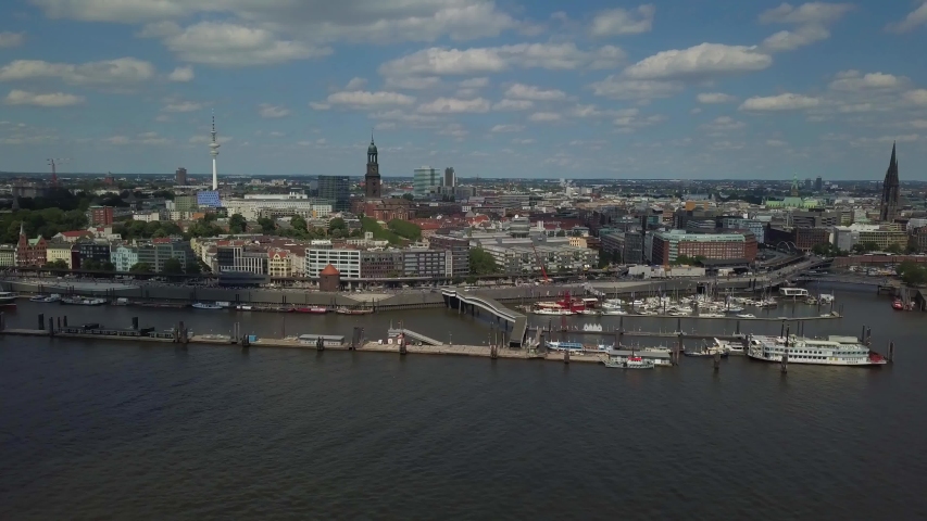 Scenic Panorama Over the Hamburg Stock Footage Video (100% Royalty-free ...