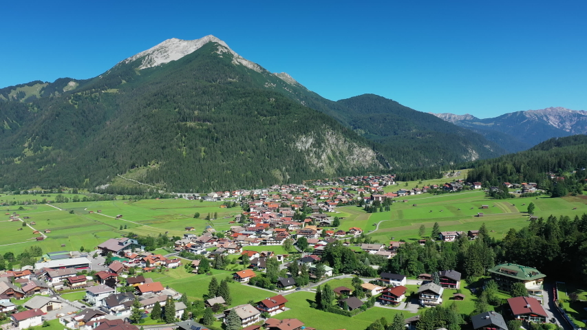 Aerial View of Tyrolean Village Stock Footage Video (100% Royalty-free ...