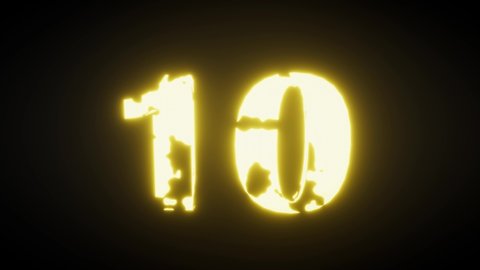 4k Number 10 Digital Animation Dissolve Stock Footage Video (100% ...