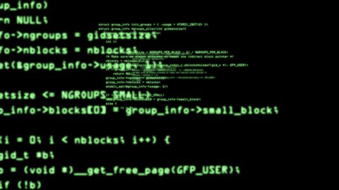 Programming Code Running Down Computer Screen Stock Footage Video (100% ...