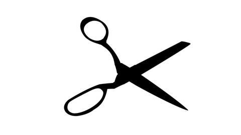 Scissor Animation On White Background Seamless Stock Footage Video (100 ...