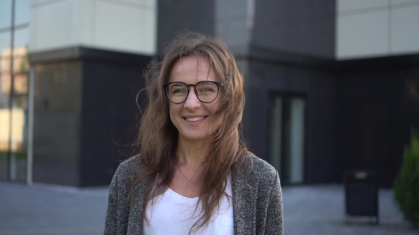 portrait girl woman genuinely joyfully smiling Stock Footage Video (100 ...