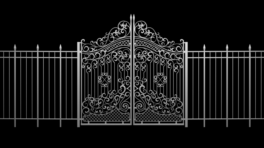 Animation Opening Closing Gates Fence 3d Stock Footage Video (100% ...