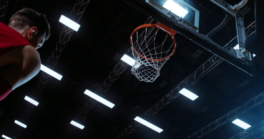 Low Angle of Professional Basketball Stock Footage Video (100% Royalty ...