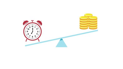 Time Vs Money On Scales Illustration Stock Vector (Royalty Free ...