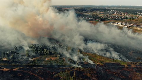 Top View Fire Erupted Forest Stock Footage Video (100% Royalty-free ...