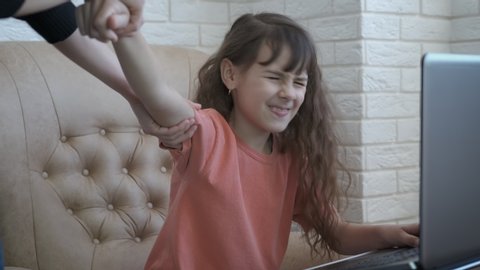 Child Internet Addiction Cute Child Without Stock Footage Video (100% ...