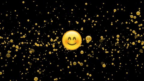 Animation Smile Floating Around Randomly Against Stock Footage Video ...